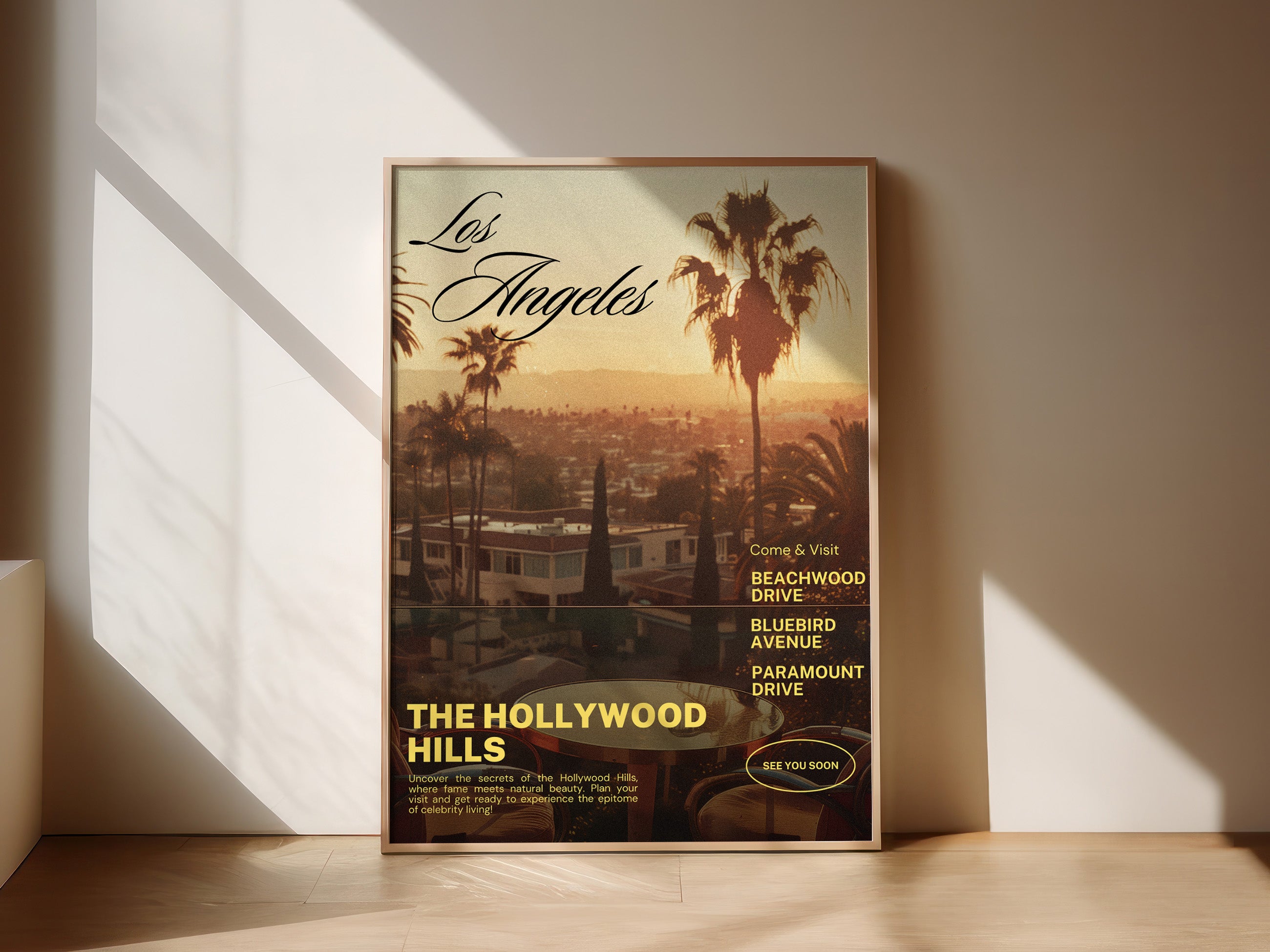 Los Angeles Poster - Hollywood Hills – ArtifyAmsterdam